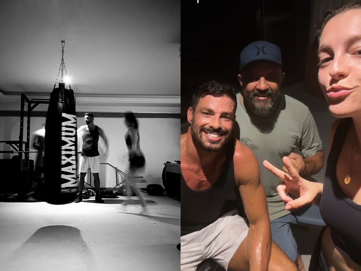 Cauã Reymond treina boxe com a irmã, Lara Rodi