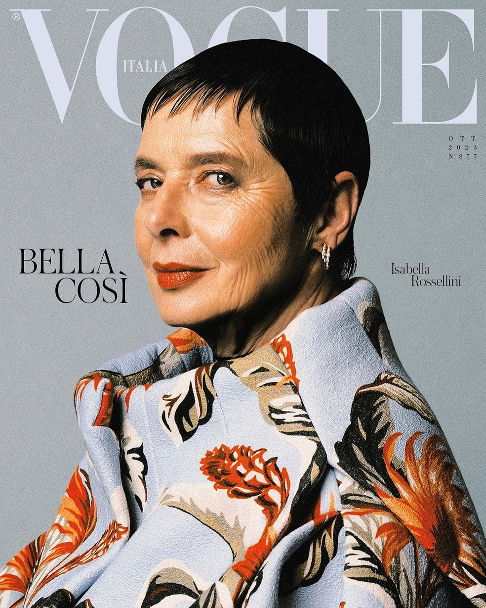 Isabella Rossellini celebra beleza real na capa da Vogue Itália ...