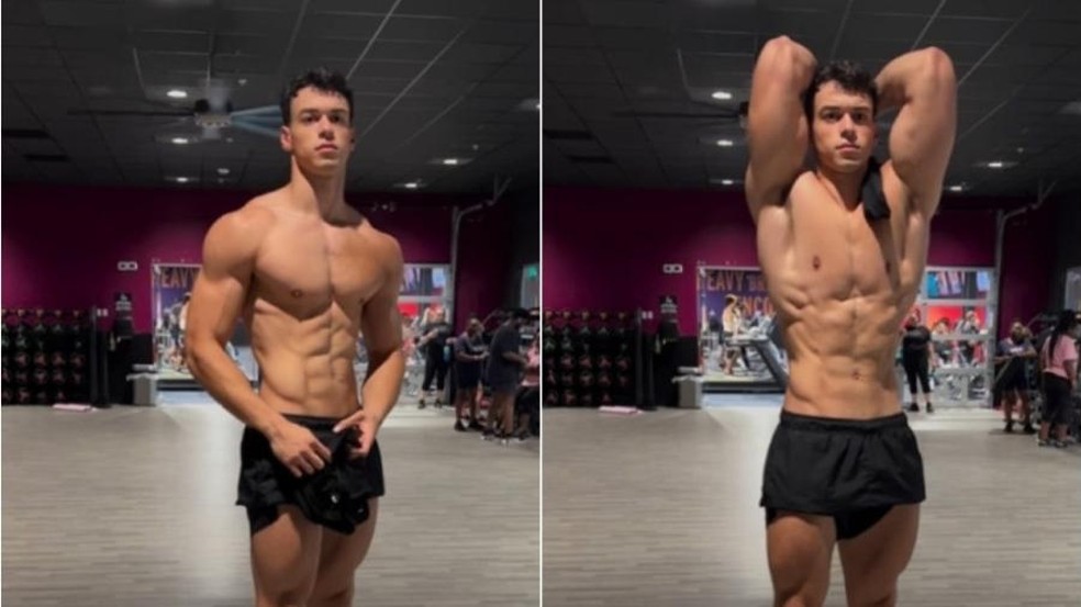 Victor Alexandre exibe pernas tonificadas após treino em academia