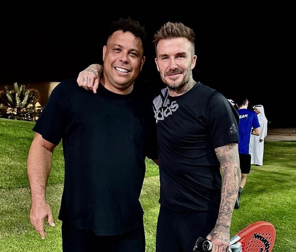 Ronaldo Fenômeno e David Beckham jogam Padel juntos