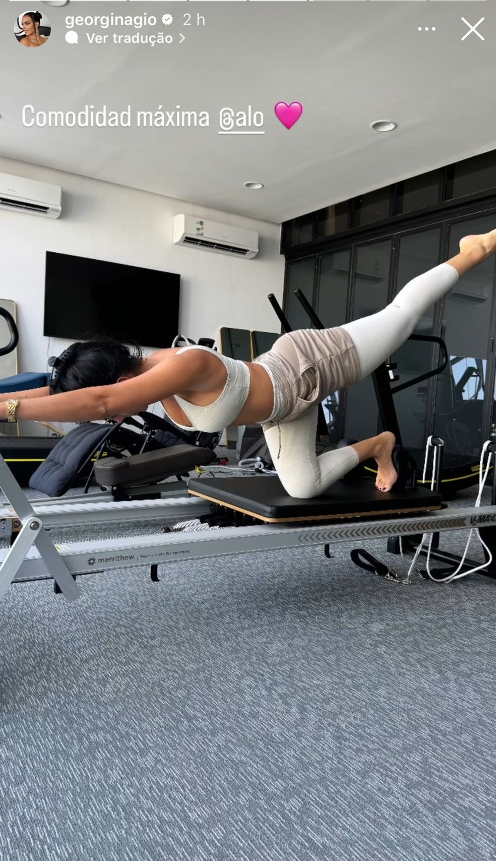 Georgina Rodríguez inicia o sábado com treino de pilates