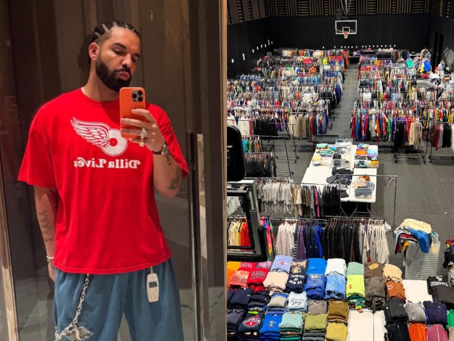 Drake surpreende seguidores ao transformar quadra de basquete em closet