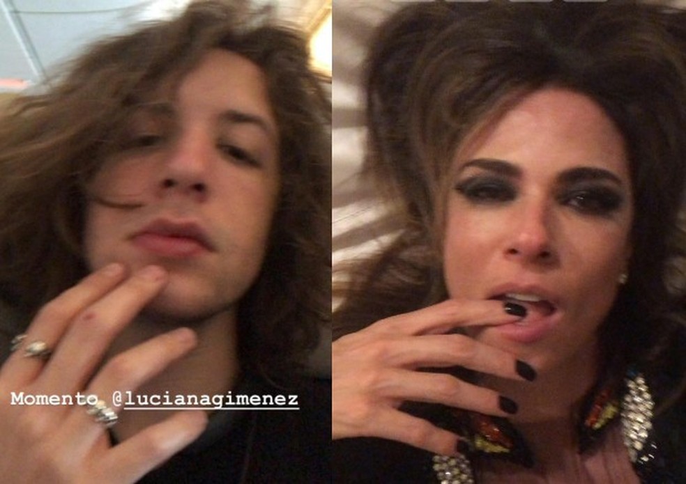 Lucas Jagger imita a mãe em pose para selfie: 'Momento Luciana Gimenez'