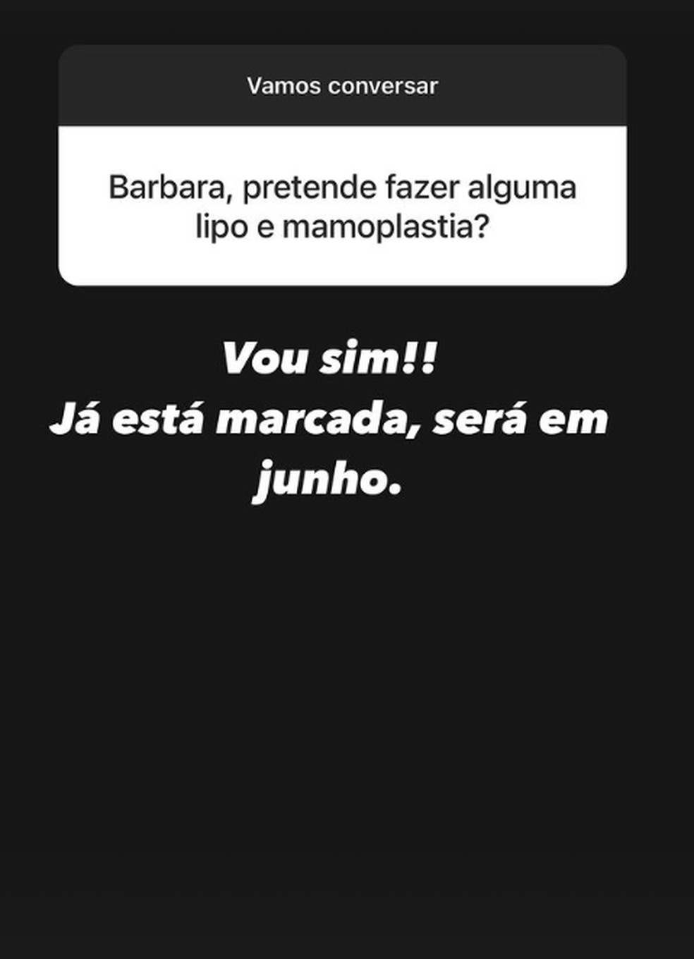 Barbara Evans revela que fará plásticas: 'Já está marcada'