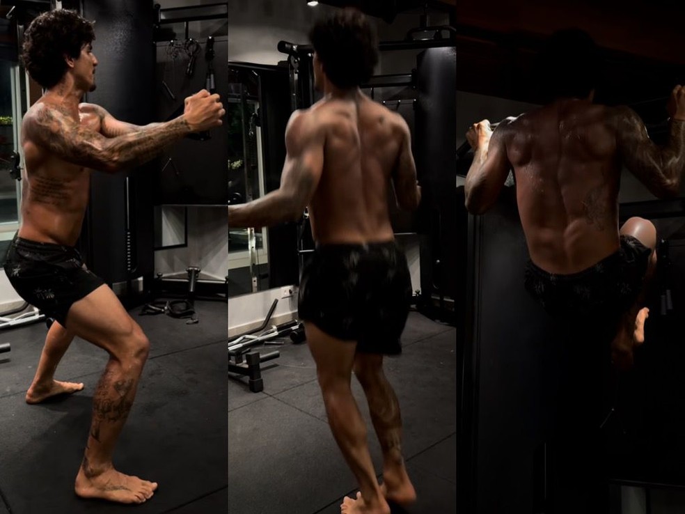 Gabriel Medina inicia a tarde de domingo na academia