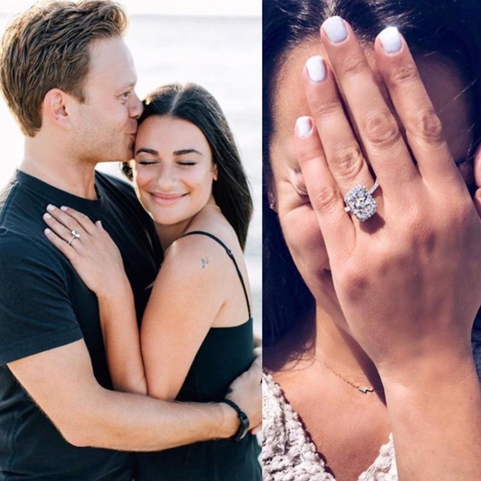 Lea Michele celebra seu noivado com executivo