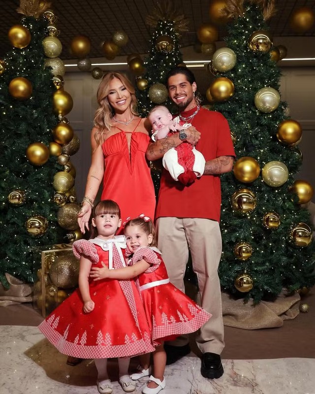 Ao lado de Ana Castela, Zé Felipe repete look usado em último Natal com ...