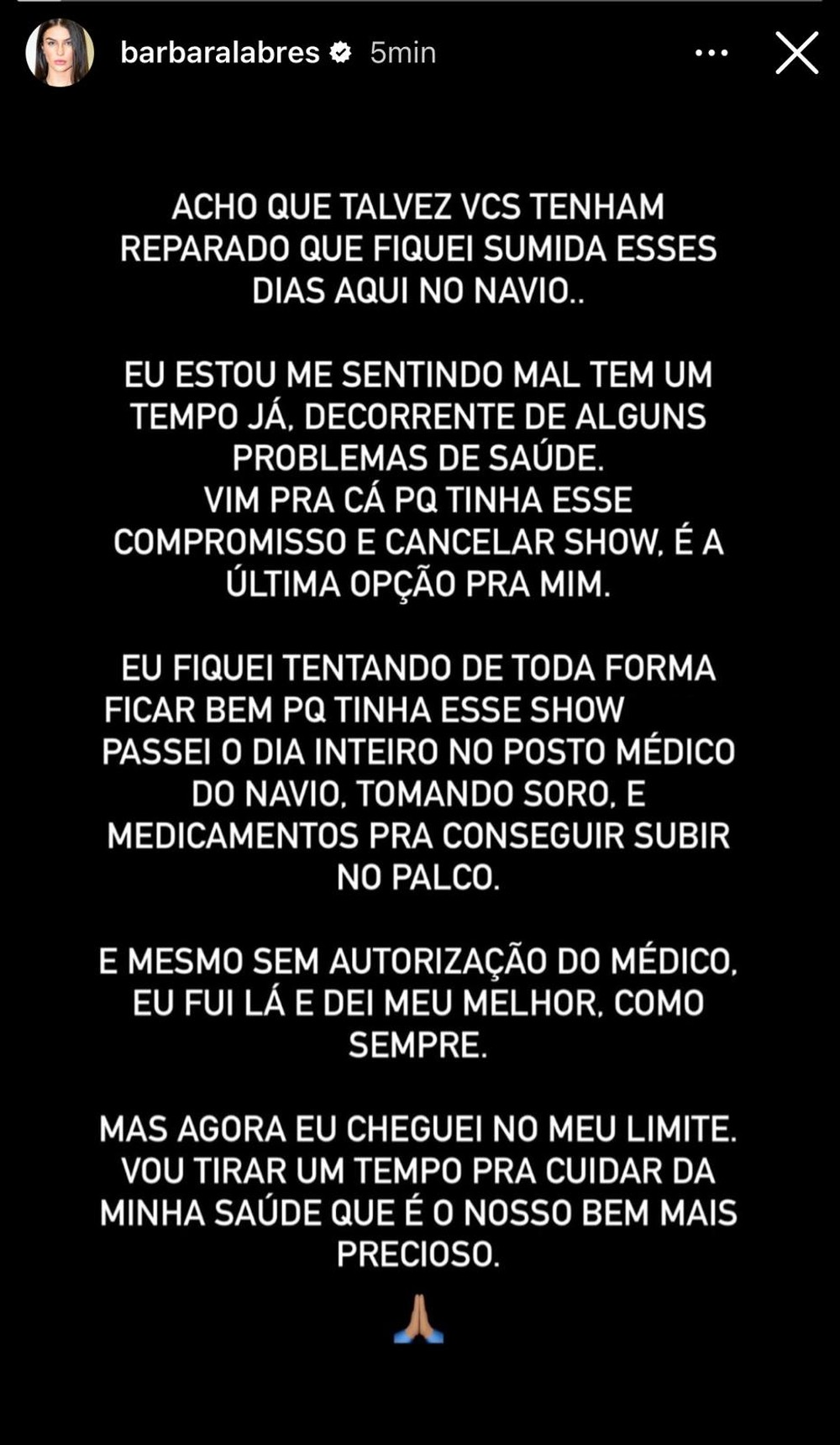 Bárbara Labres anuncia pausa na carreira para cuidar da saúde: 'Cheguei ...