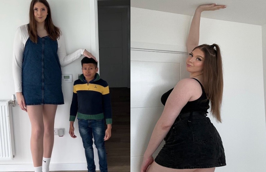 Mulher de 2 metros de altura viraliza ao mostrar detalhes de sua rotina na web