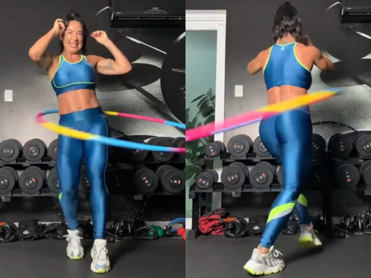 Scheila Carvalho dança ao som de 'Bambolê' do É O Tchan!