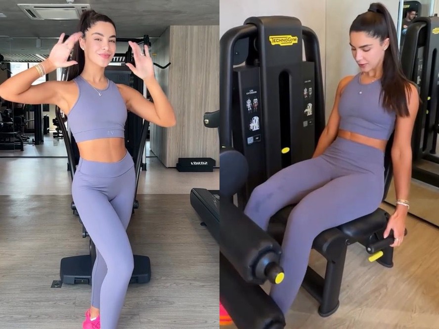 Gabriela Versiani inicia a semana com foco na academia