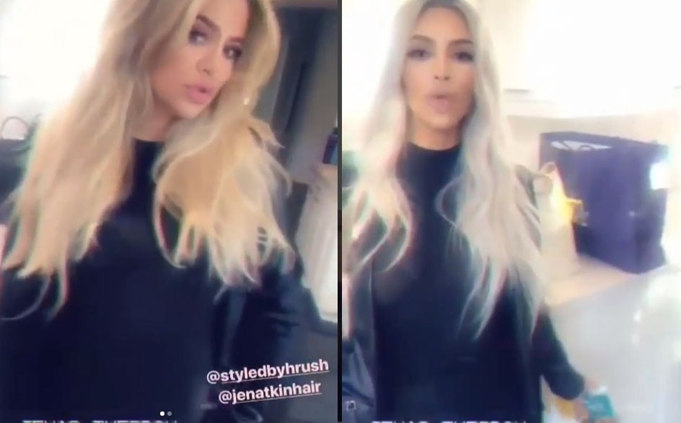Kim e Khloe Kardashian aparecem quase idênticas em posts no Instagram