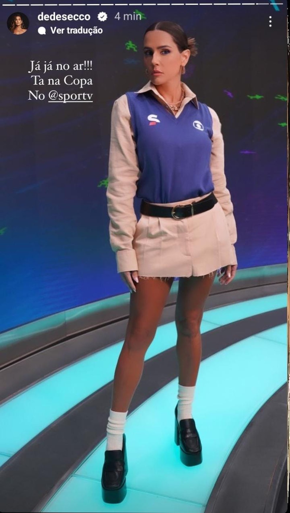 Deborah Secco exibe look do terceiro dia como comentarista da Copa do ...