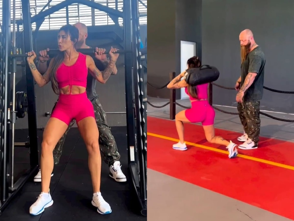 Jaque Khury exibe treino intenso