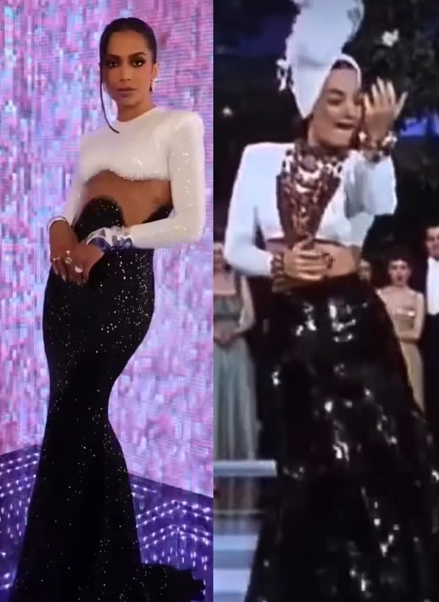 Anitta homenageou Carmen Miranda no red carpet do American Music Awards ...