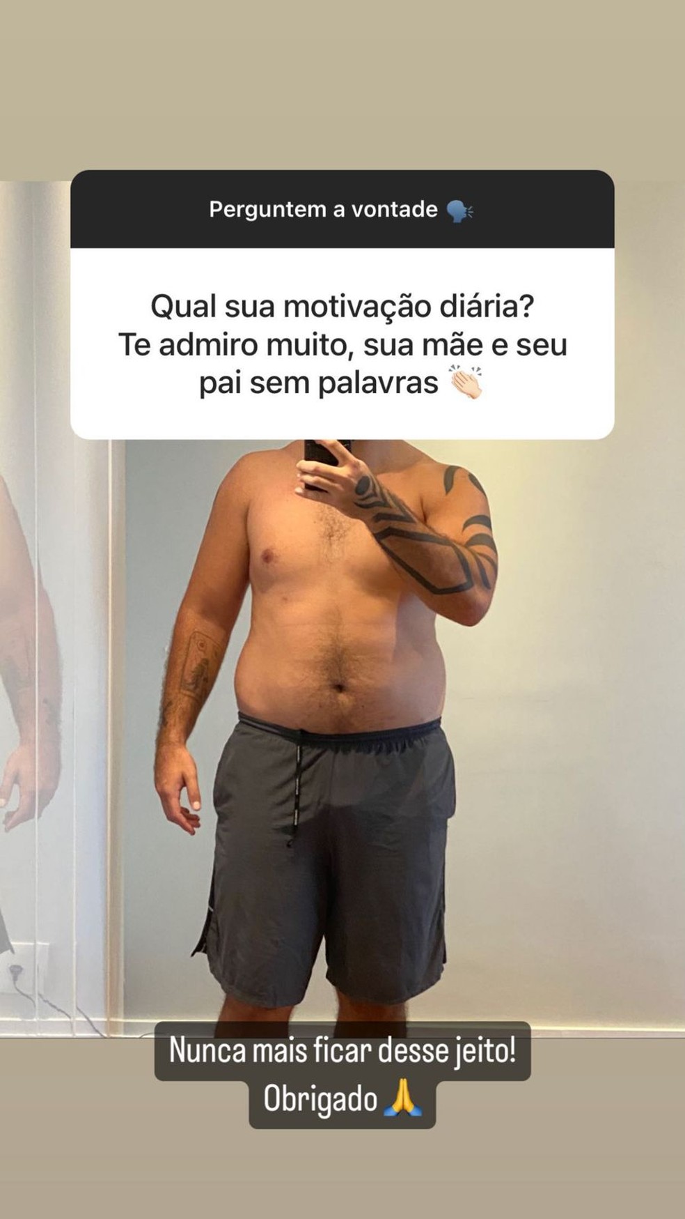 Ronald conta o que o incentivou a seguir a vida fitness; veja foto de antes