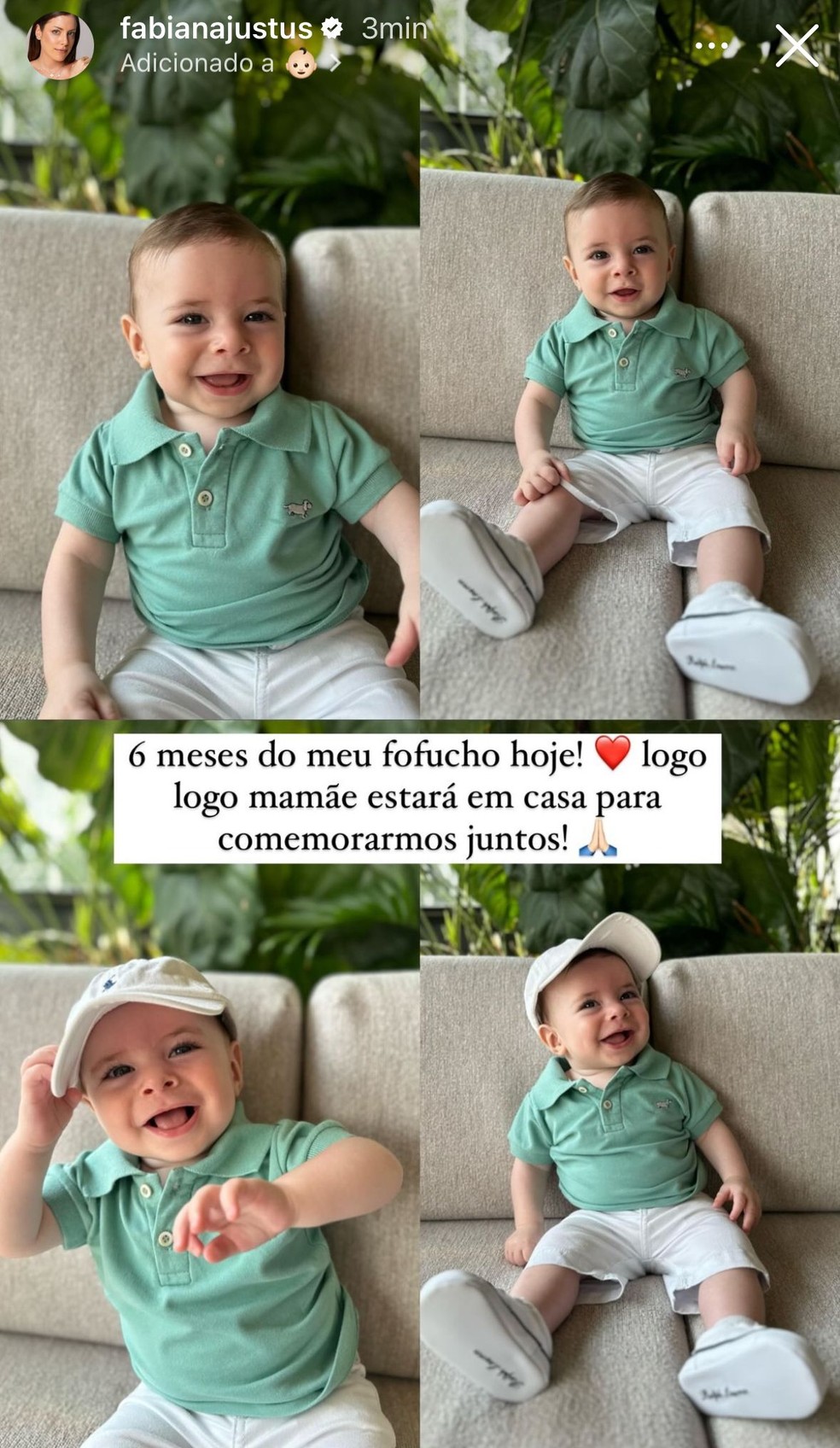 No hospital, Fabiana Justus celebra os seis meses do filho: 'Logo mamãe ...