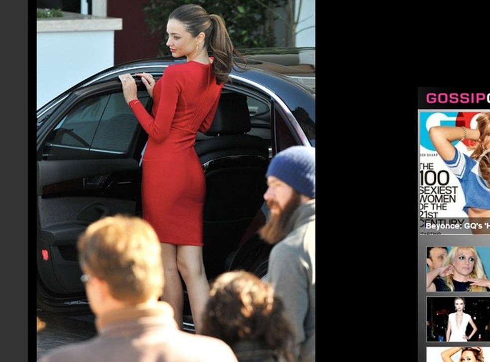 Miranda Kerr faz bonito ao posar para sessão de fotos com vestido justo ...