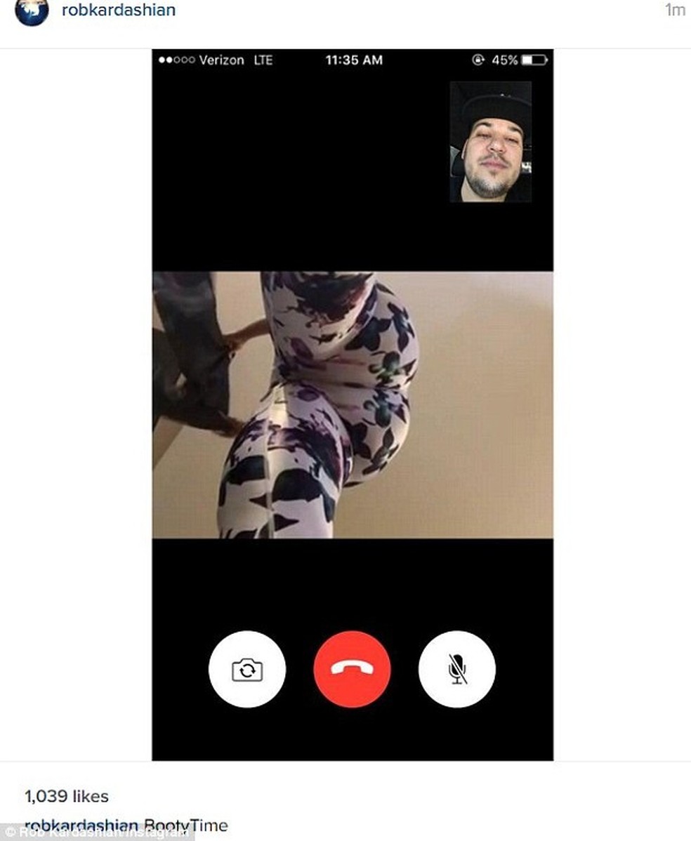 Rob Kardashian expõe derrière da noiva, Blac Chyna, no Instagram