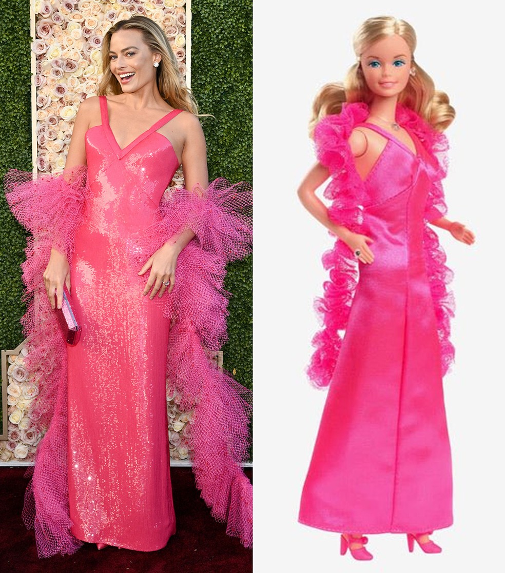 Globo de Ouro 2024: Margot Robbie elege look inspirado em Barbie de ...