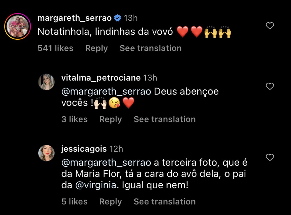 Virginia mostra look idêntico das filhas e encanta web: 'Minhas totocas'