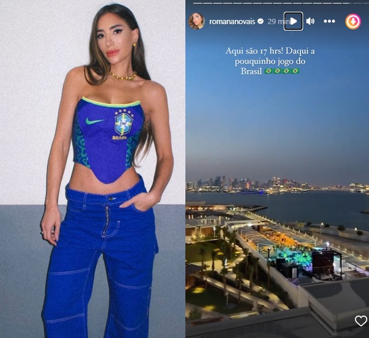 Romana Novais desembarca no Catar com Alok e mostra detalhes