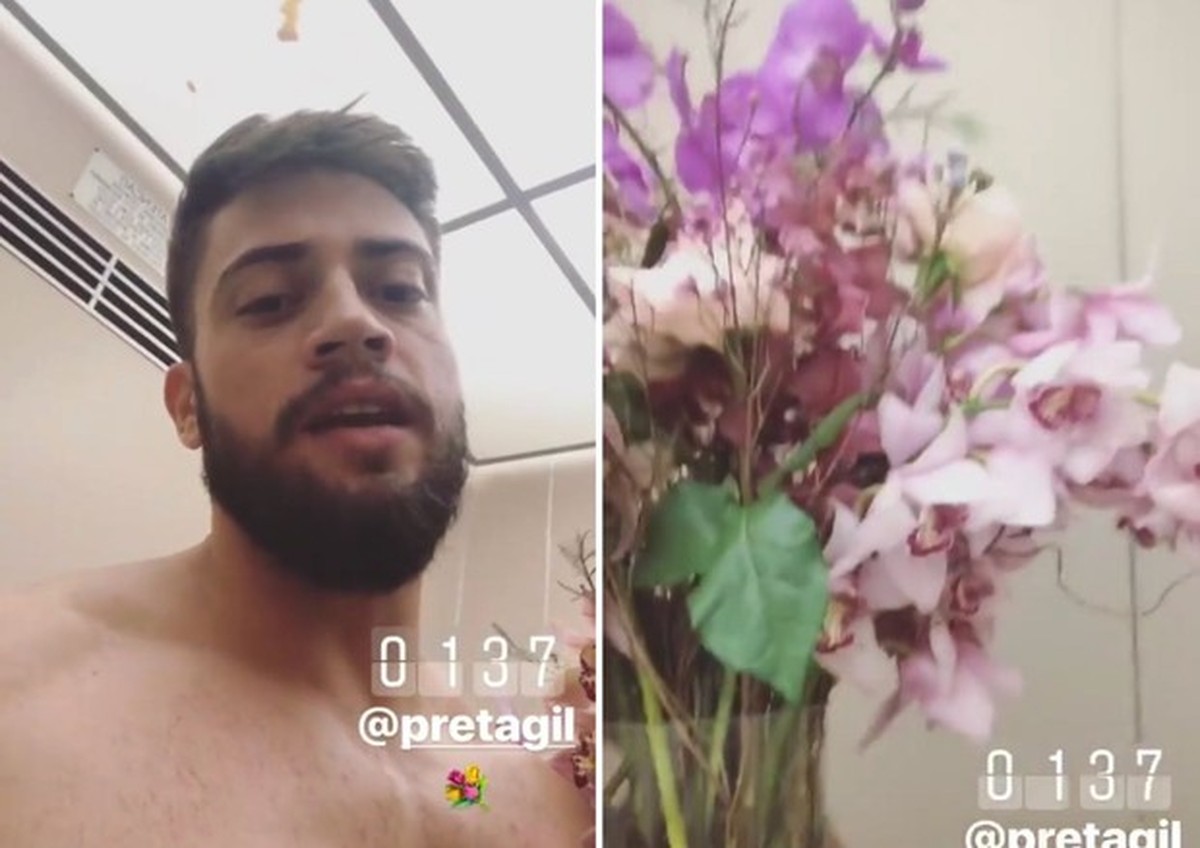 Rodrigo Godoy tenta conquistar Preta Gil com flores após chegar em casa ...