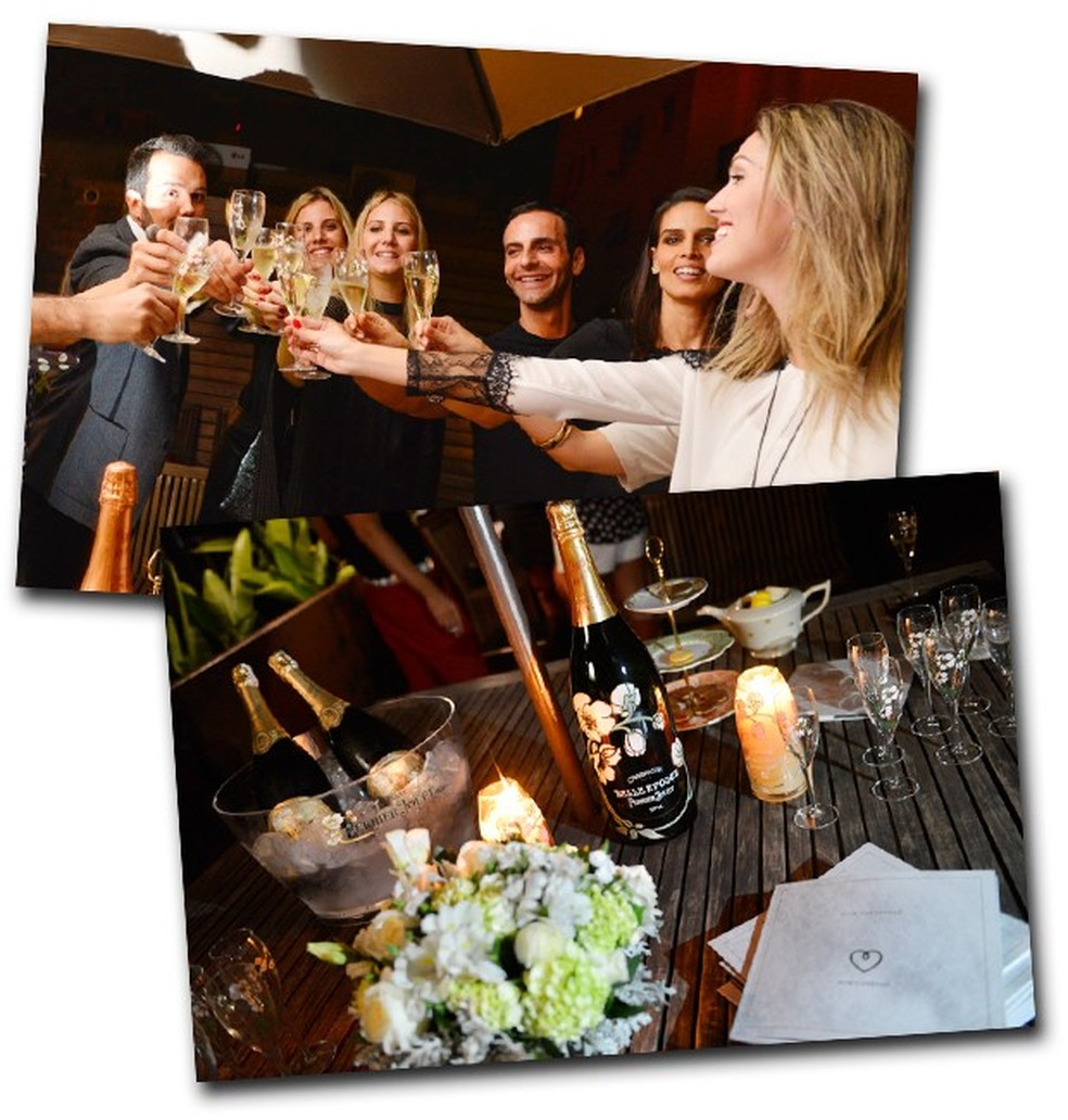 Jack Vartanian e Cassia Ávila recebem para degustação de Perrier-Jouët