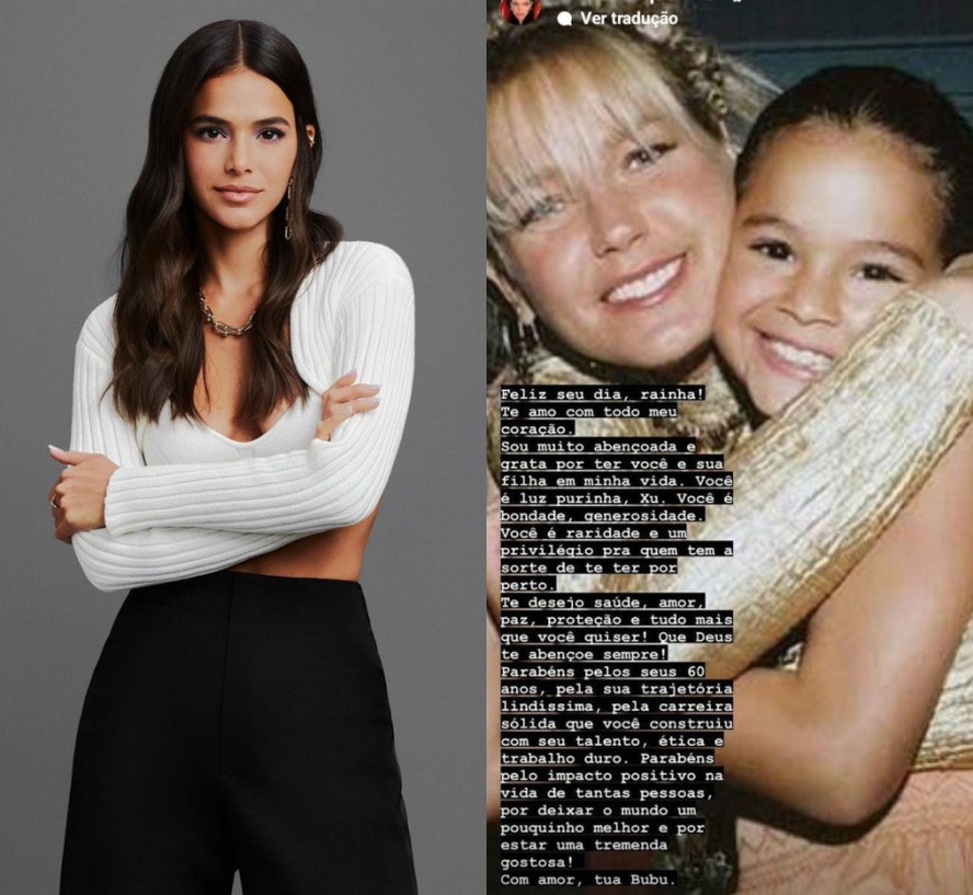 Bruna Marquezine parabeniza Xuxa em aniversário de 60 anos