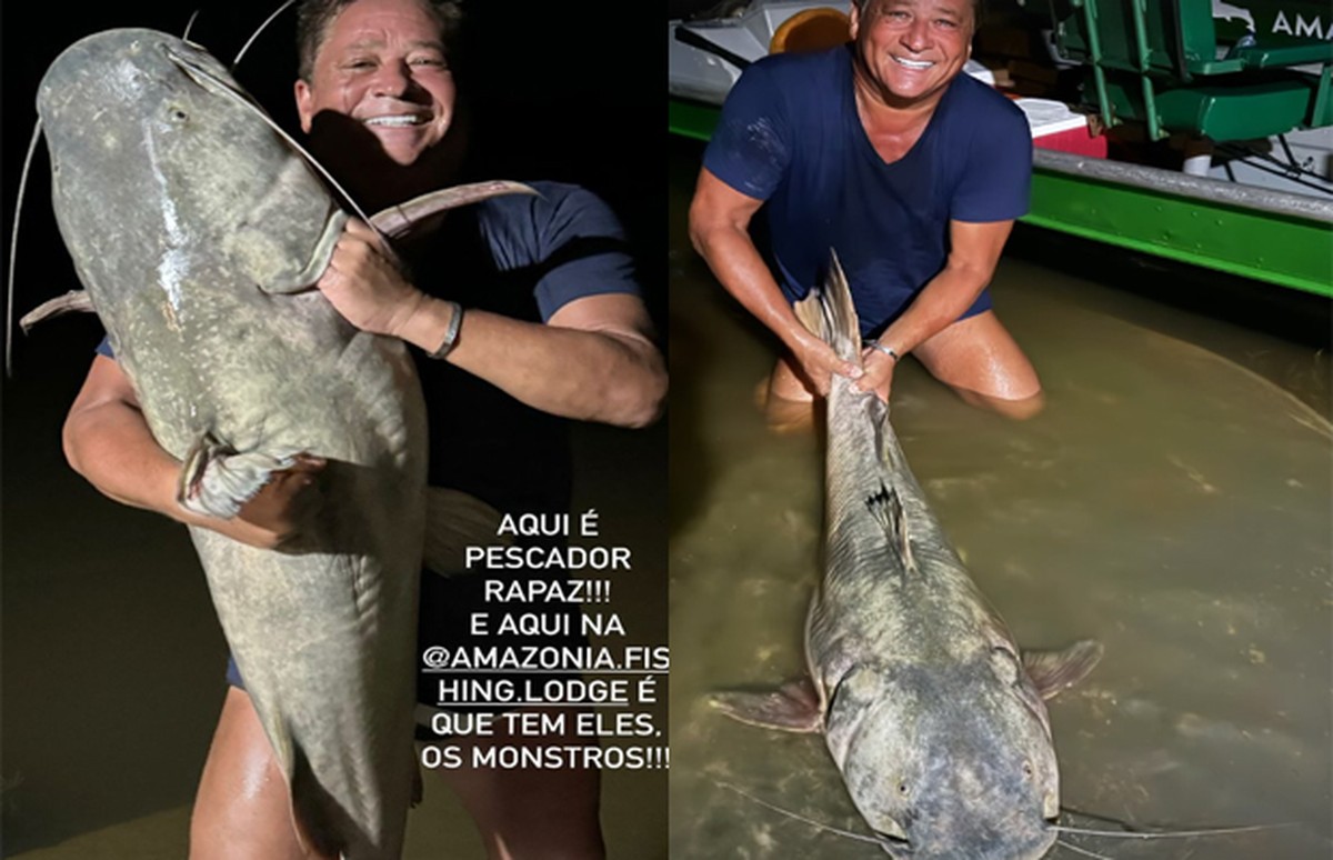 Leonardo pesca peixe do seu tamanho e comemora: 'Pode me dar moral ...