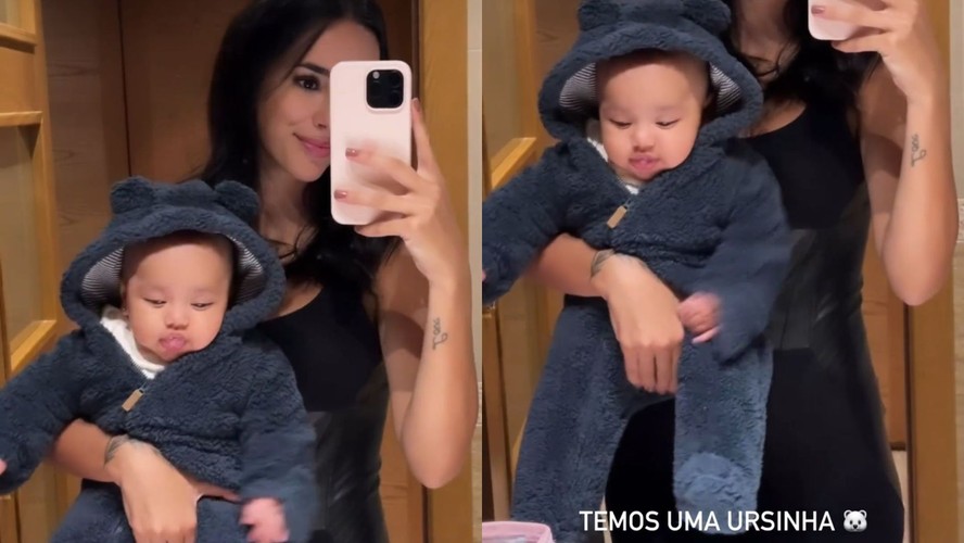 Bruna Biancardi explode fofurômetro ao mostrar Mavie vestida de ursinha