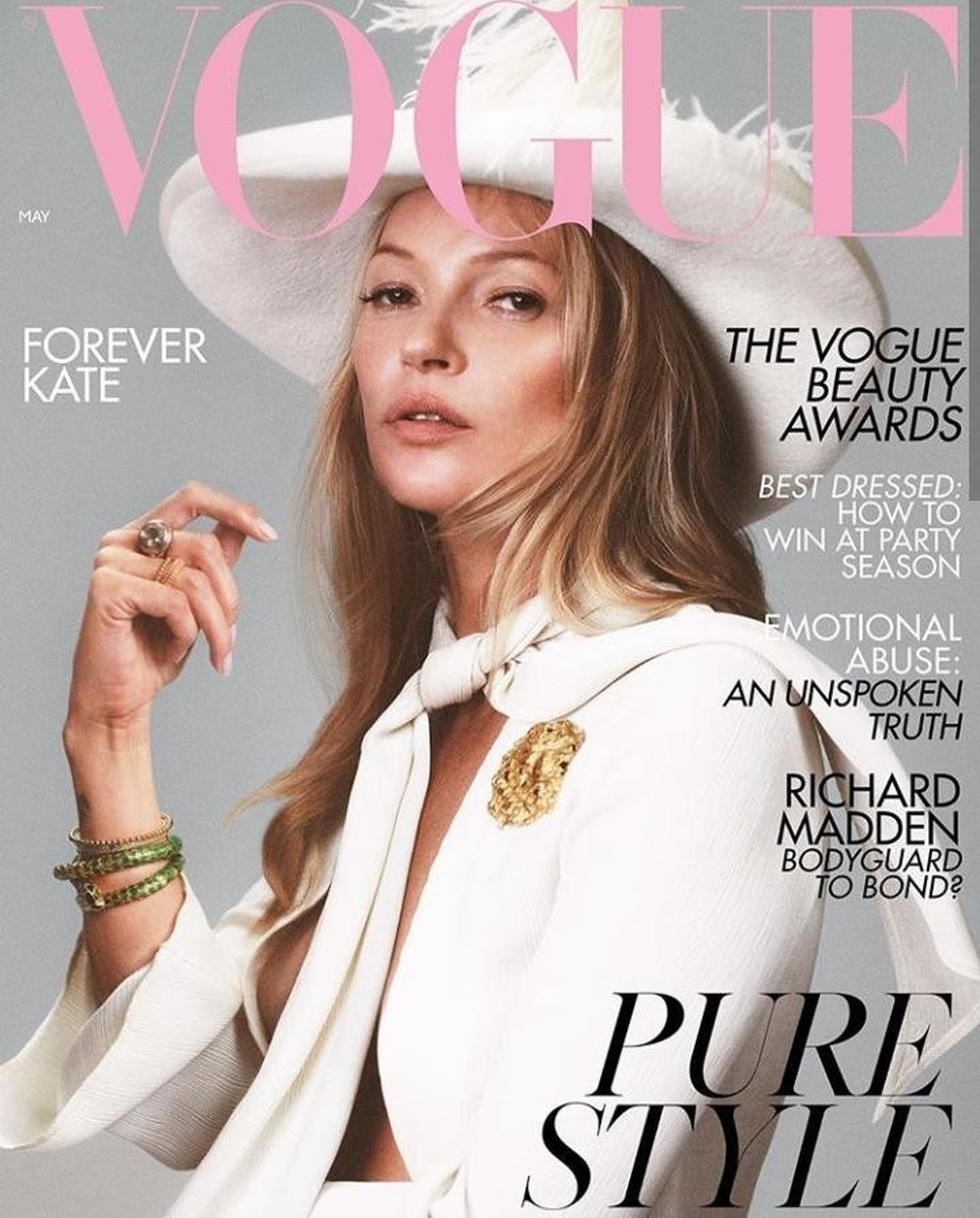 Kate Moss celebra sua 40º capa na Vogue britânica