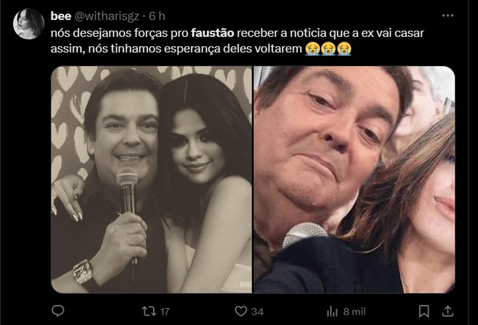 Web repercute “romance” de Faustão e Selena Gomez; entenda