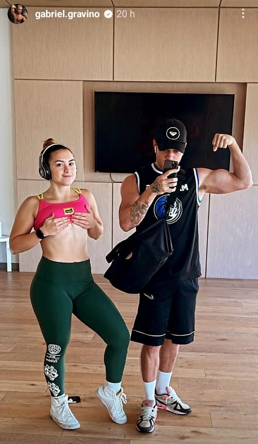 Sofia Liberato e Gabriel Gravino exibem resultados de rotina fitness