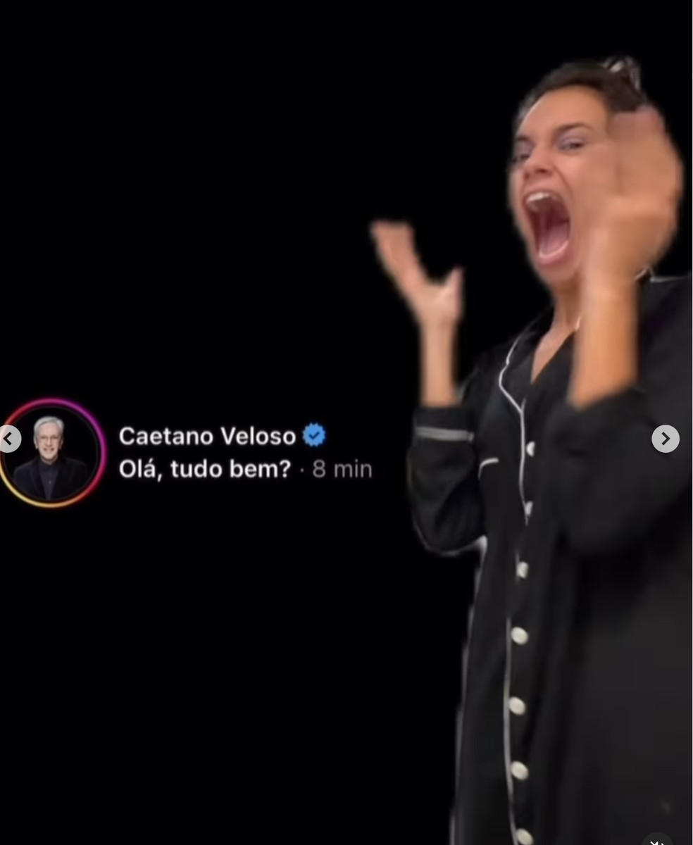 Ex-BBB Alane surta após receber mensagem de Caetano Veloso