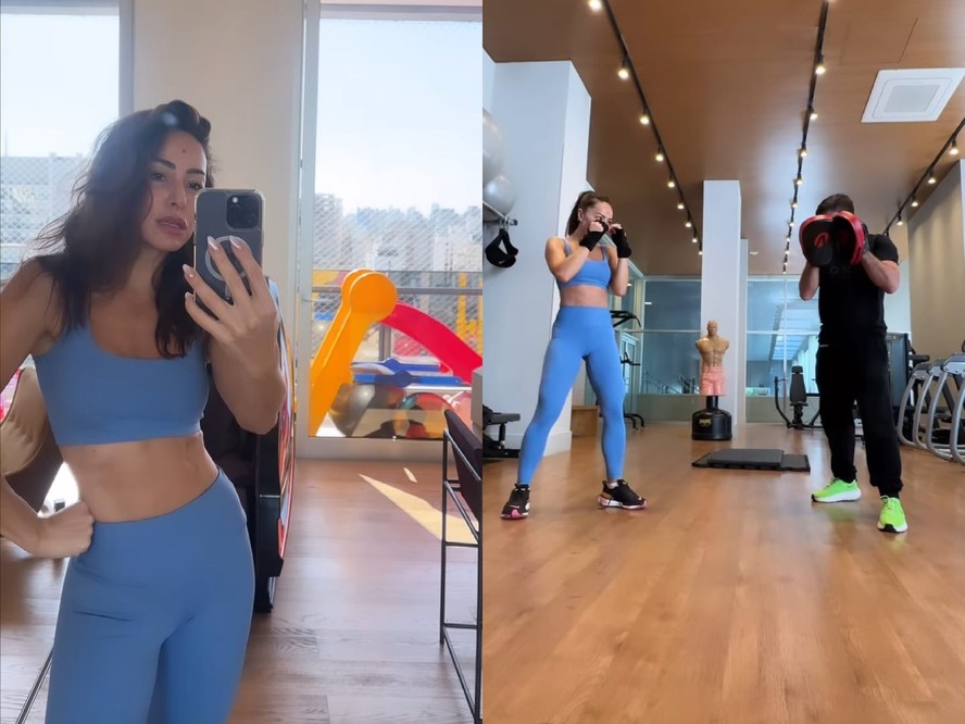 Sabrina Sato incentiva fãs ao fazer treino de boxe