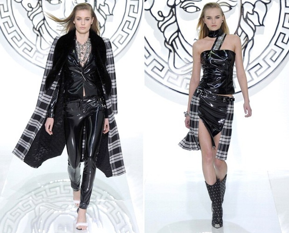 Versace resgata látex e vinil e faz inverno ultrasexy