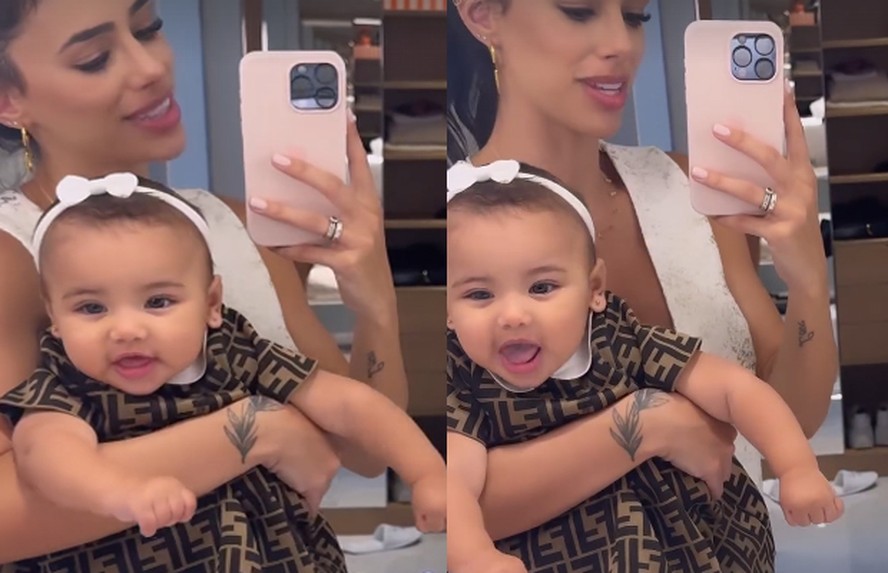 Bruna Biancardi encanta ao mostrar Mavie com look de grife avaliado em mais de 4 mil reais: 'Meu ...
