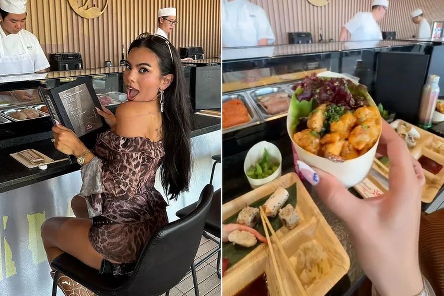 Influenciadora exibe experiência com refeição de quase US$ 1 mil no ...
