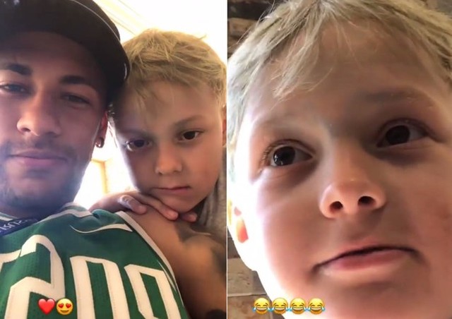 Davi Lucca curte dia na piscina com a vovó Nadine Gonçalves