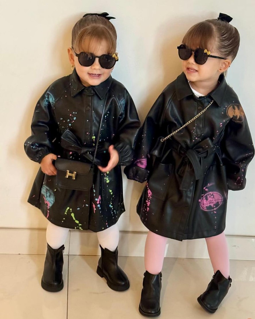 Virgínia combina looks das filhas Maria Alice e Maria Flor: 