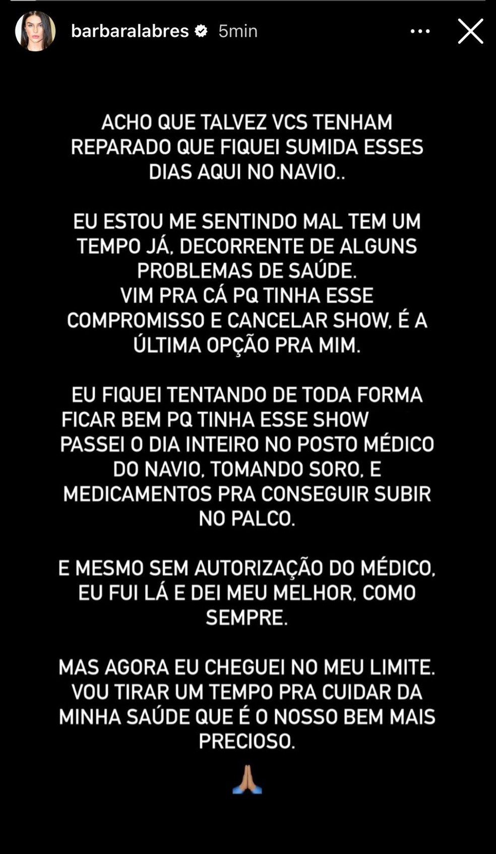 Bárbara Labres anuncia pausa na carreira para cuidar da saúde: 'Cheguei ...