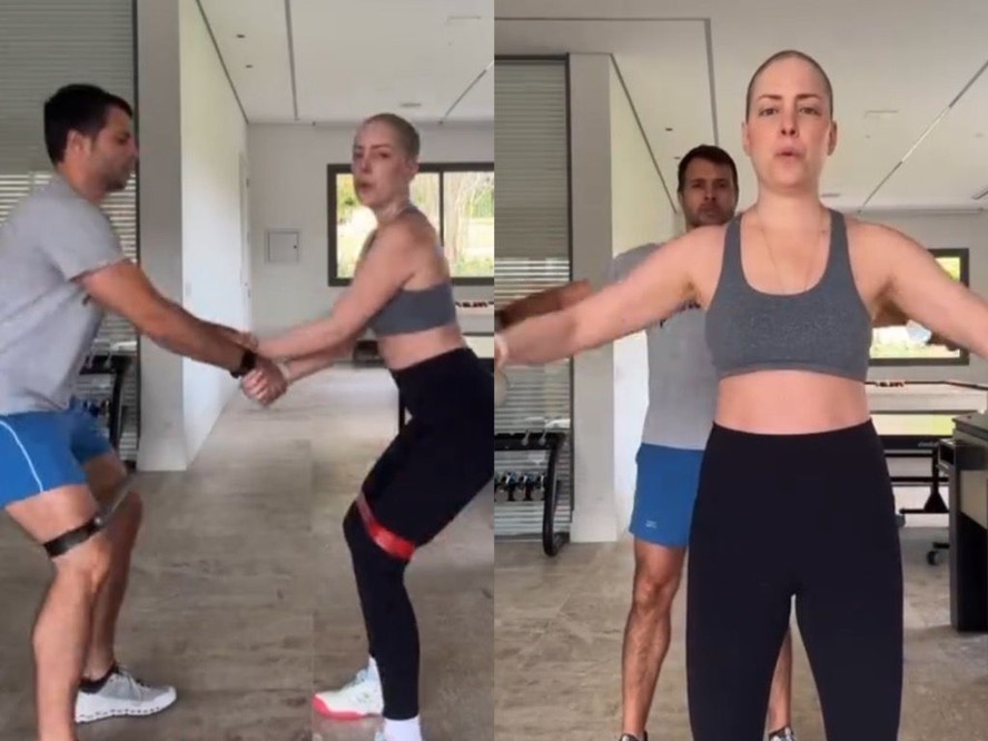 Fabiana Justus faz treino intenso ao lado do marido em pleno sábado