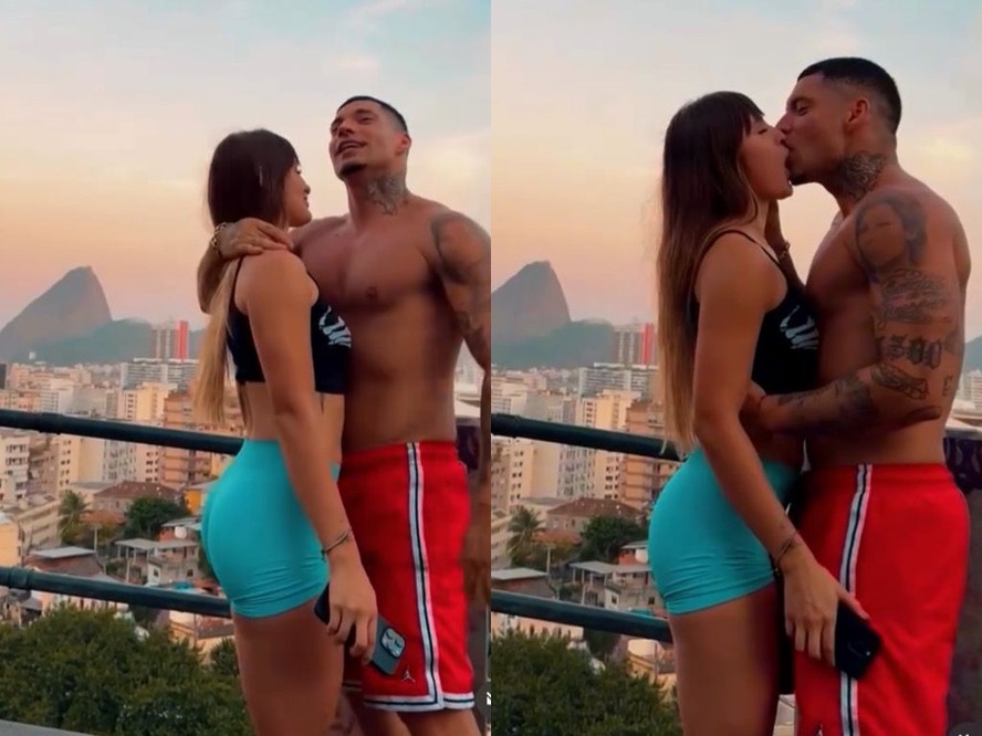 Filipe Ret e Agatha Sá posam em clima de romance em cenário paradisíaco