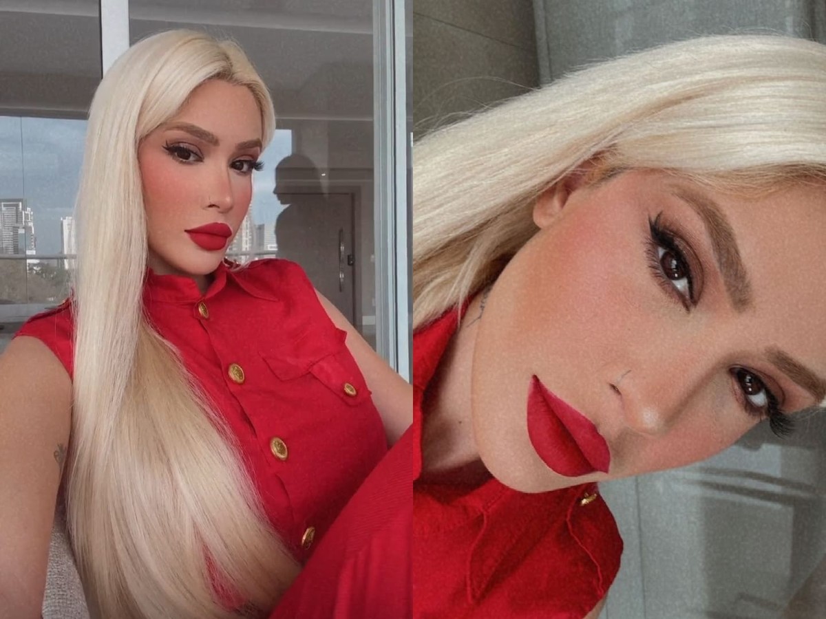 Karoline Lima surge megaproduzida com look all red