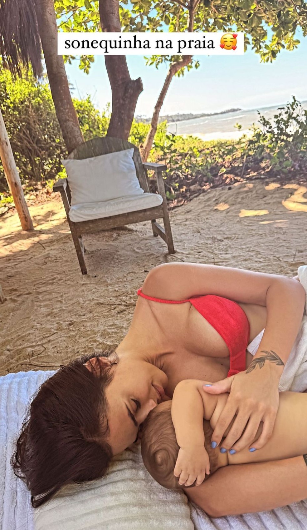 Bruna Biancardi encanta ao mostrar primeira vez de Mavie no mar