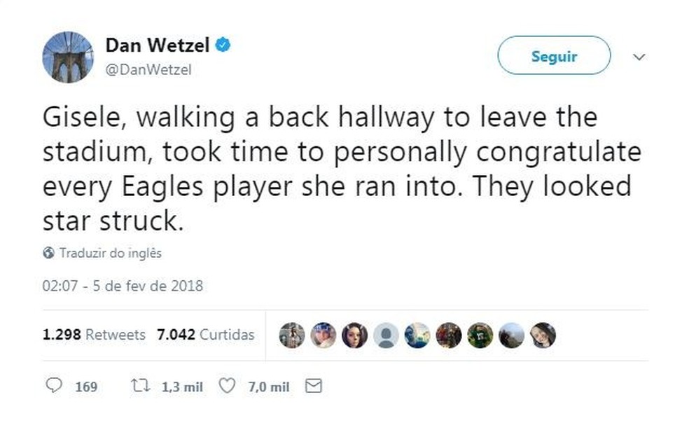 Após derrota, Gisele Bündchen parabeniza jogadores do Eagles