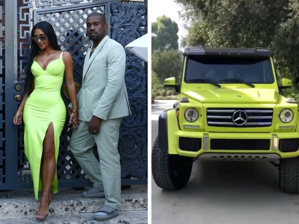 Kim Kardashian ganha carro verde limão do marido, Kanye West