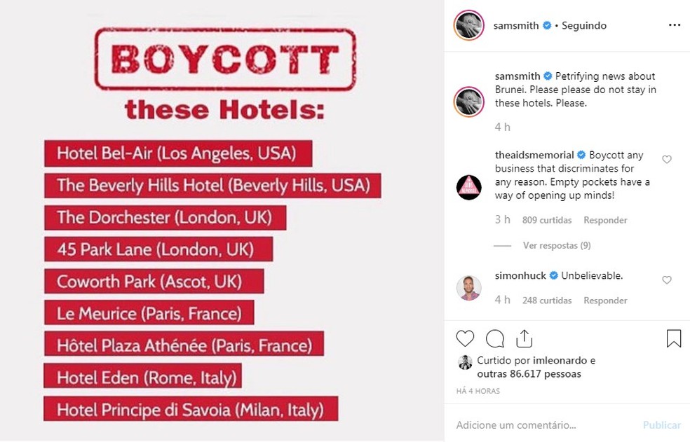 No Brasil, Sam Smith adere ao boicote e pede: 'Por favor, não fiquem ...