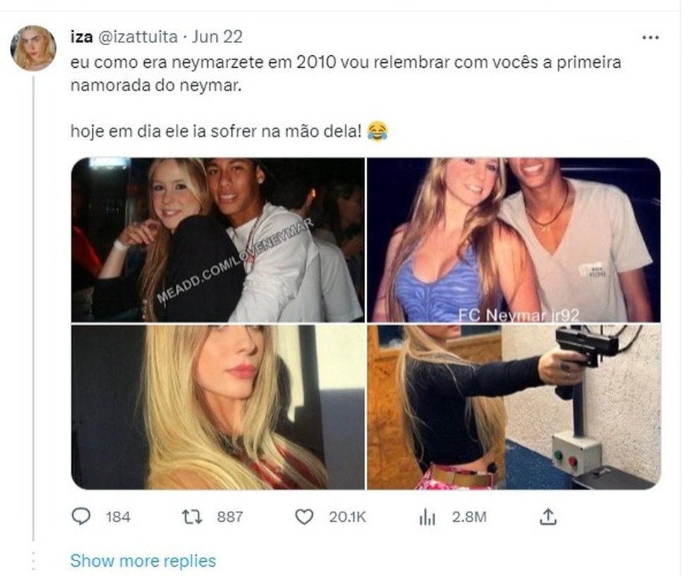 Fã viraliza ao mostrar primeira namorada de Neymar: 'Hoje em dia ele ia sofrer na mão dela'